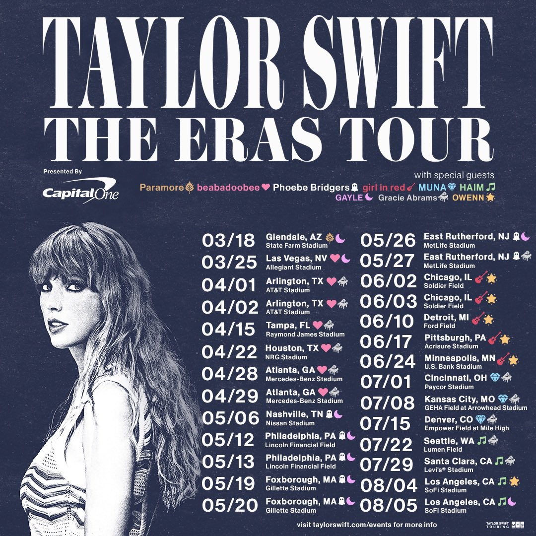 Taylor Swift Announces 2023 US Tour: See Dates And Locations | IBTimes